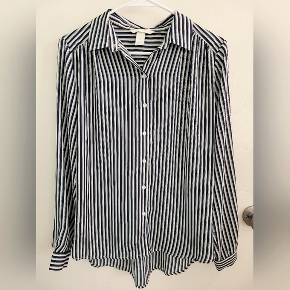 H&M | Tops | Hm Striped Button Down Top | Poshmark